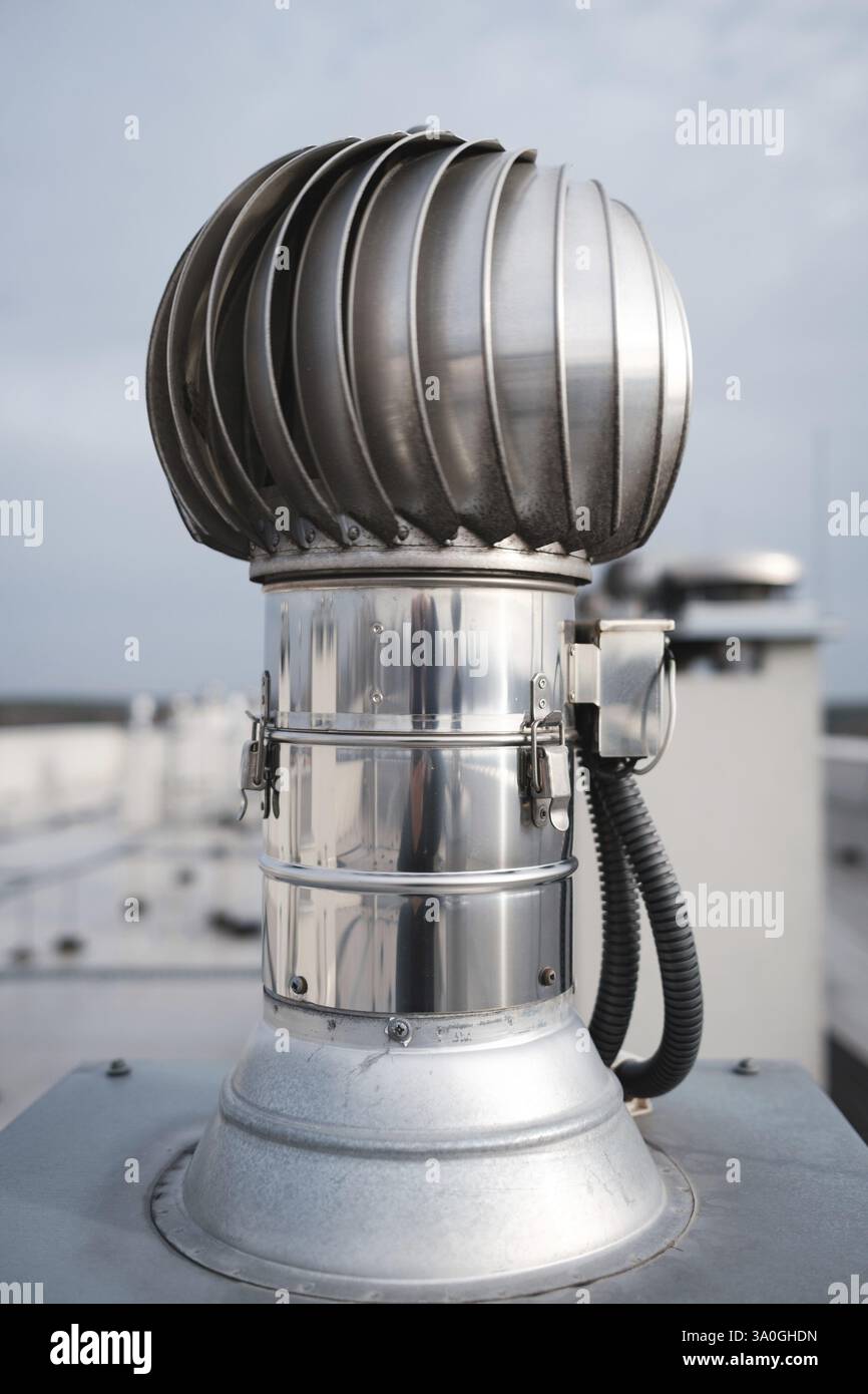 Hybrid chimney cowl on the ventilation duct Stock Photo - Alamy