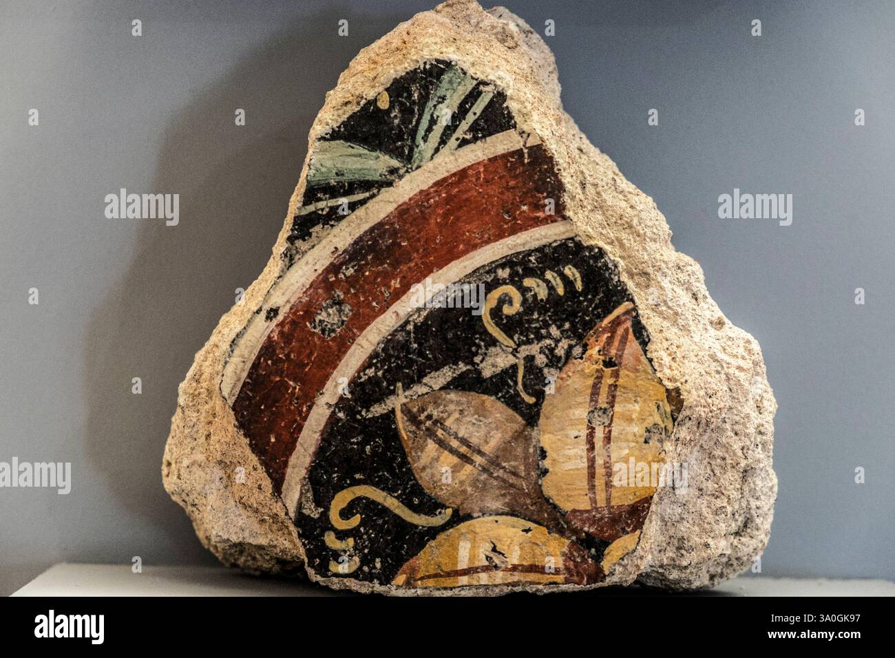 Painted Roman stucco, Museum-Interpretation Center of the Segóbriga ...