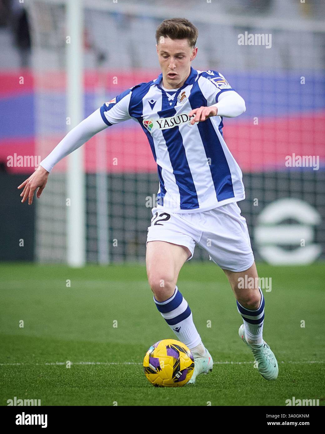 Barcelona, Spain. 02nd Mar, 2025. Real Sociedad's Benat Turrientes ...