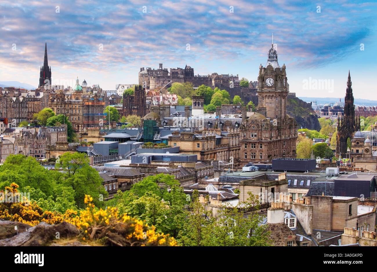 Edinburgh skyline at day from calton hill, Scotland Stock Photo - Alamy