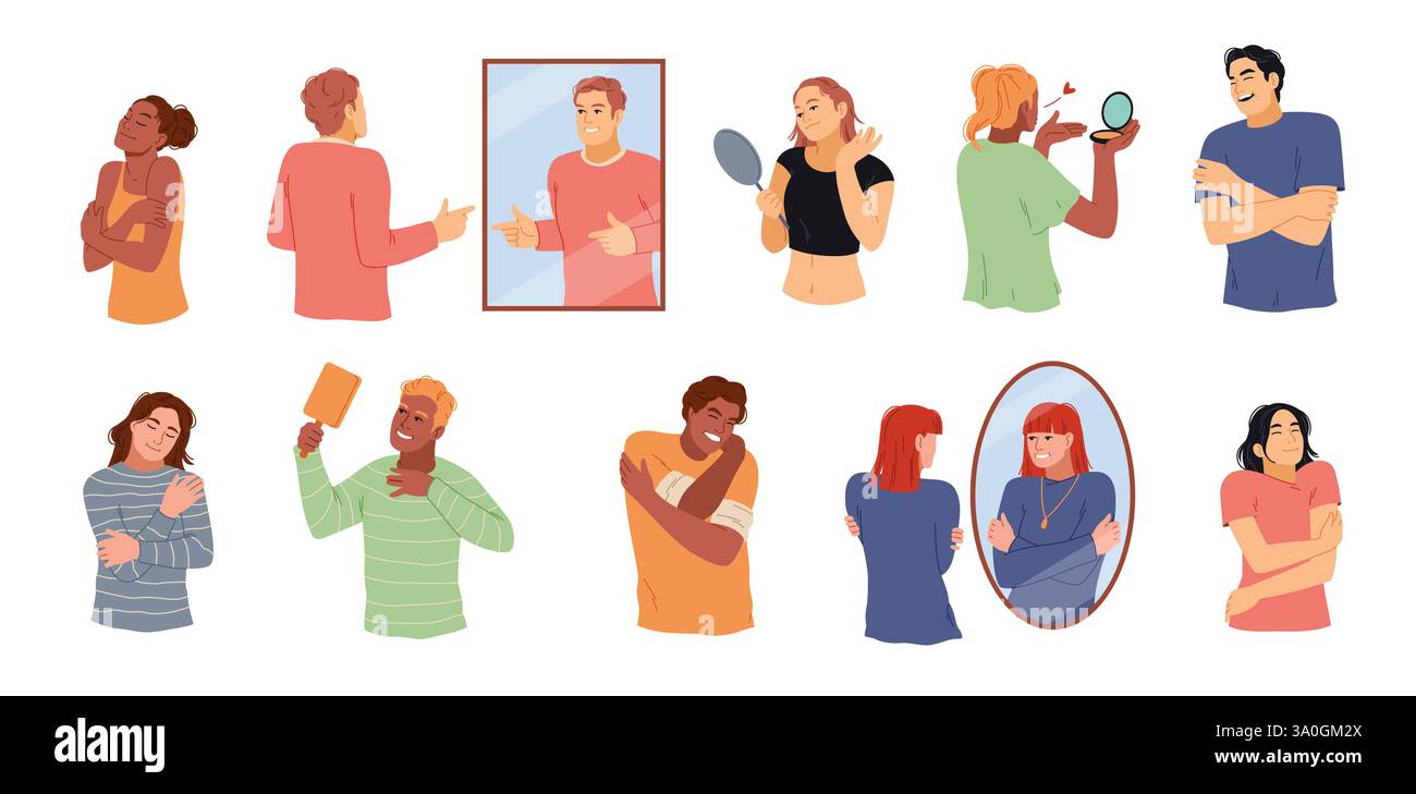 Love and narcissism. Bad and good self love sides, people look in ...