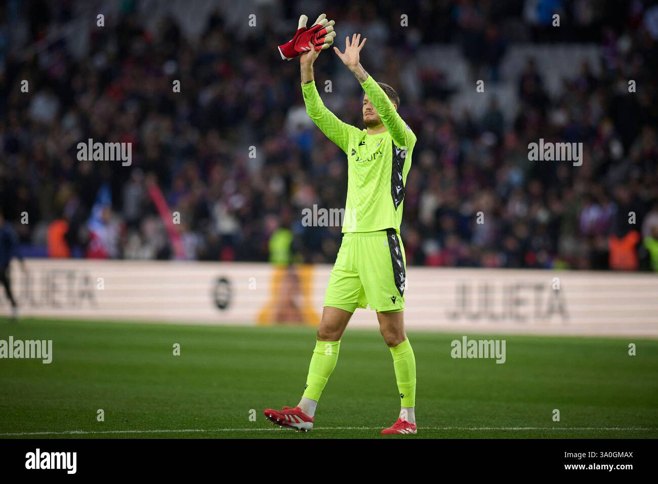 Barcelona, Spain. 02nd Mar, 2025. Real Sociedad's Alex Remiro during La ...