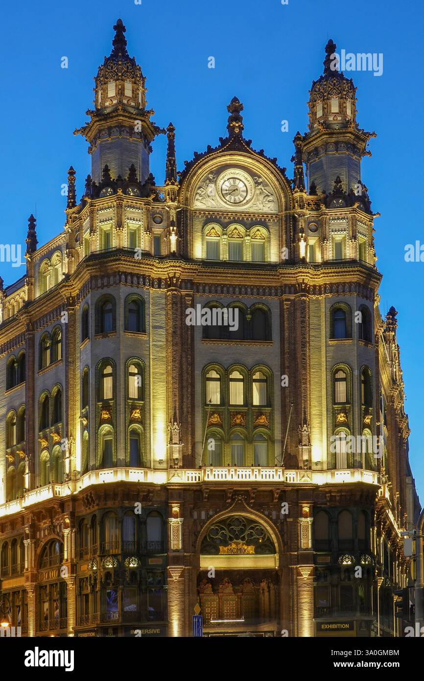 Hungary, Budapest, The Parisi Udvar Hotel was first designed as a ...