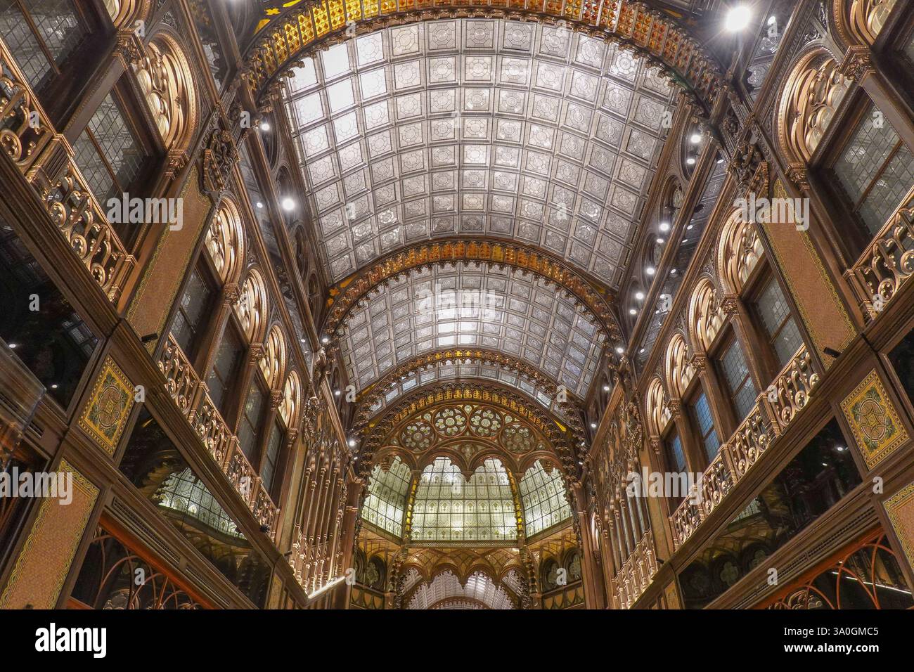Hungary, Budapest, Interior of the Parisi Udvar Hotel. The Parisi Udvar ...