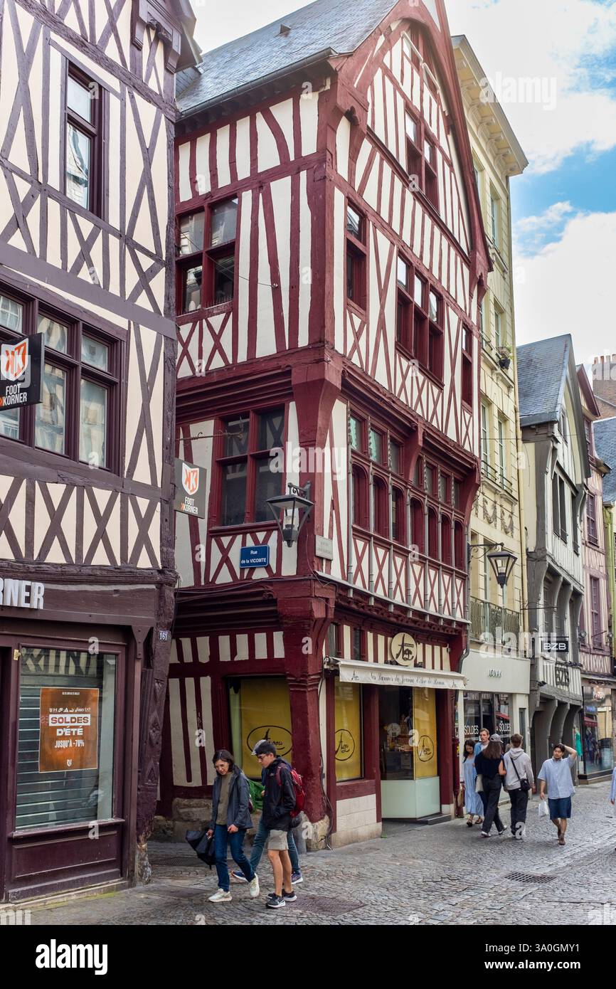 Ancient half timbered buildings, Rouen, Normandy, France, Europe Stock ...
