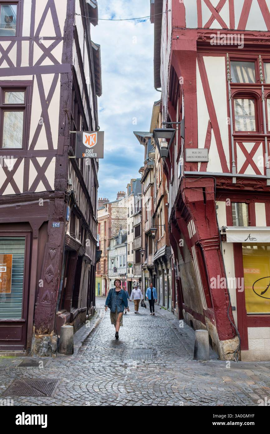 Ancient half timbered buildings, Rouen, Normandy, France, Europe Stock ...