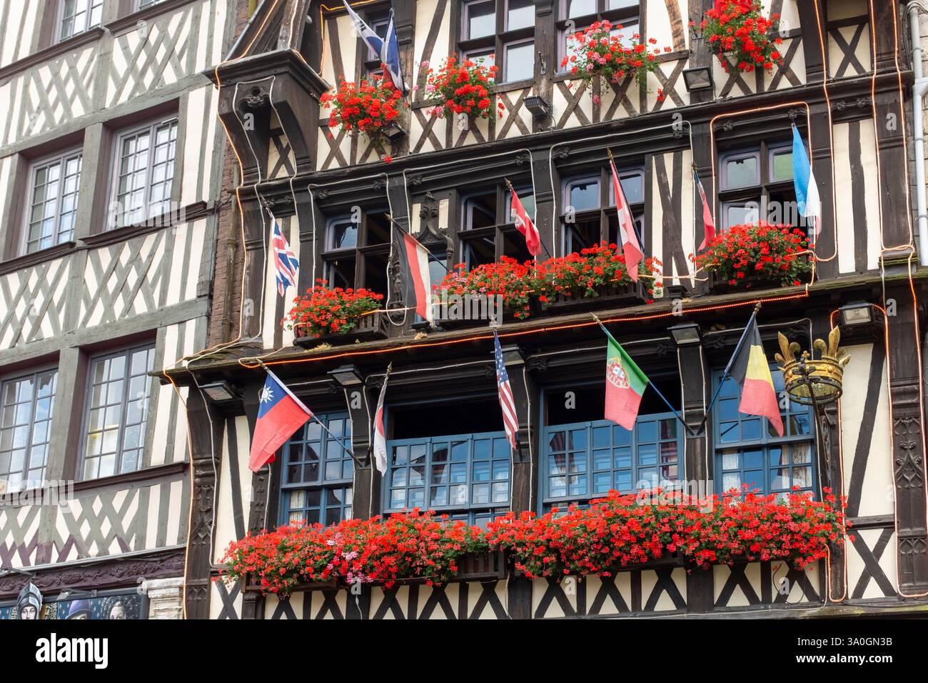 Ancient half timbered buildings, Rouen, Normandy, France, Europe Stock ...