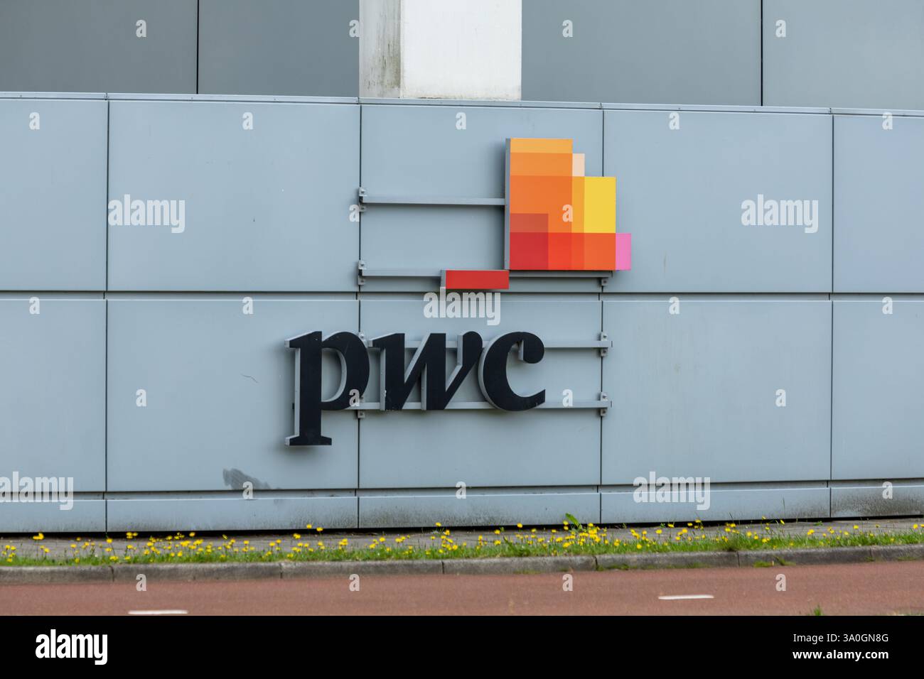 PWC logo sign. PricewaterhouseCoopers International Limited is a ...
