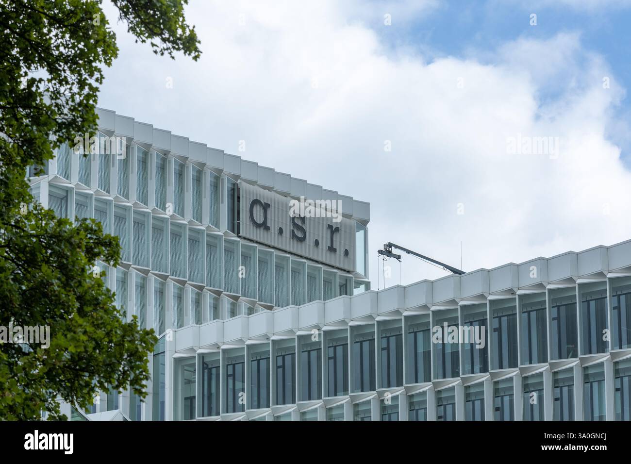 a.s.r. logo sign at the office. ASR Nederland is a listed Dutch ...