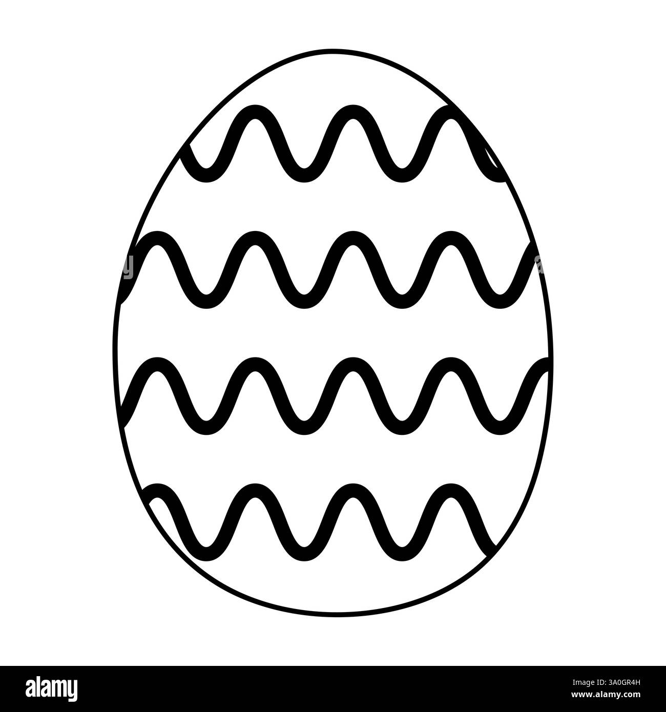 Decorative egg design with wavy lines for Easter celebration crafting ...