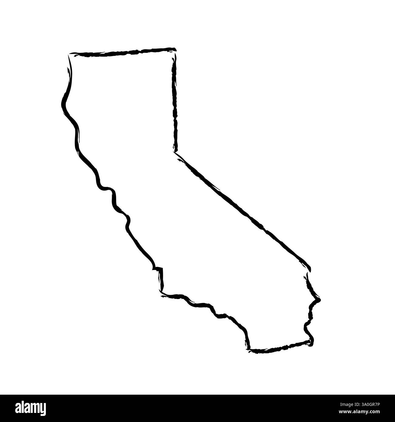 California map outline concept sketch. Isolated vector graphics hand ...