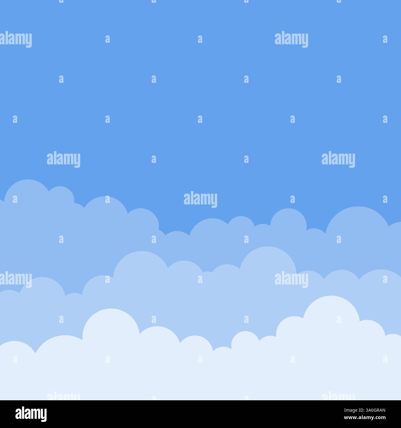 Cartoon sky background with clouds. Square content background blue sky ...