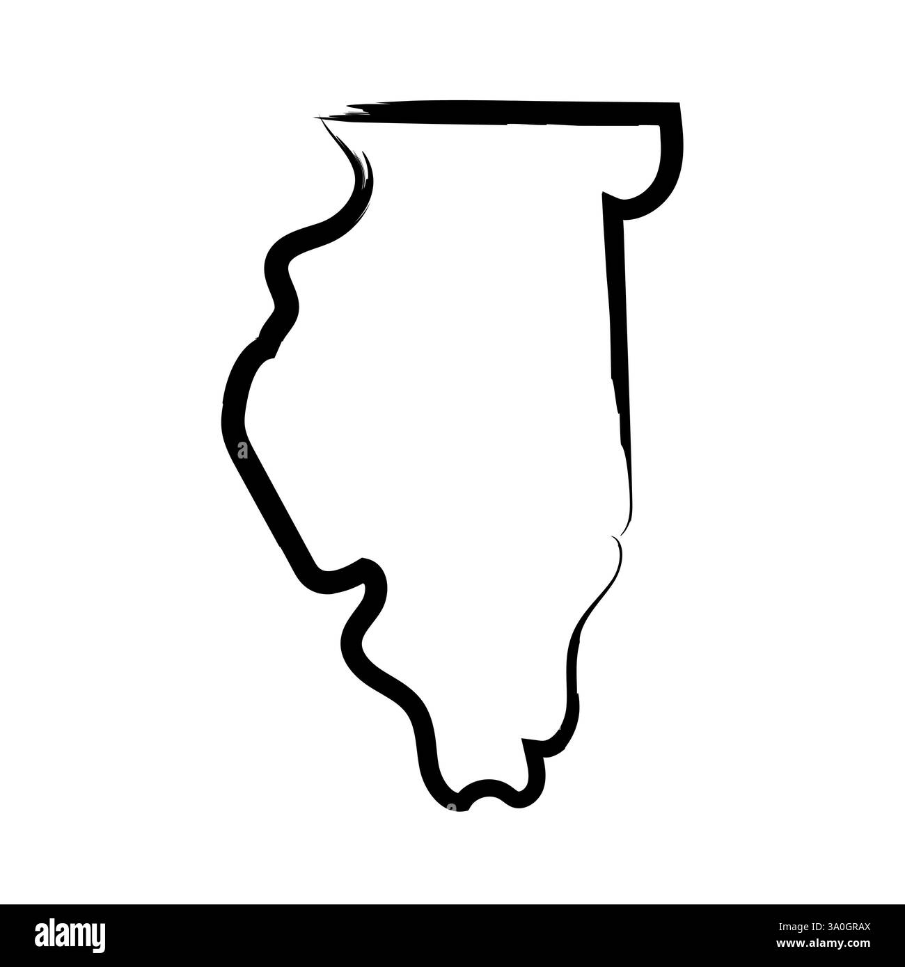 Illinois hand drawn map. Simple US state outline sketch map. Doodle ...