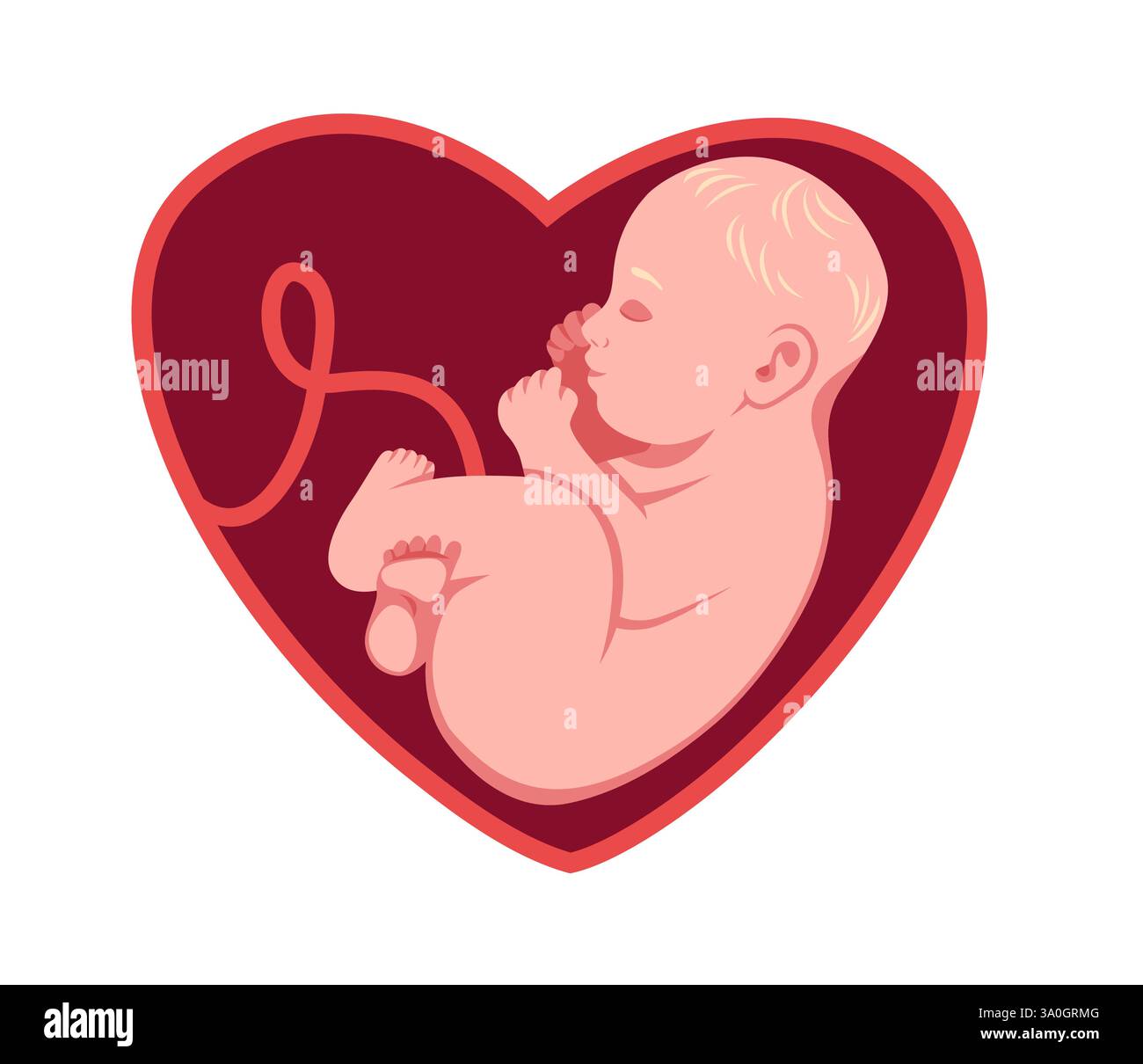 Concept of mother love for her child. Human embryo, reproduction ...