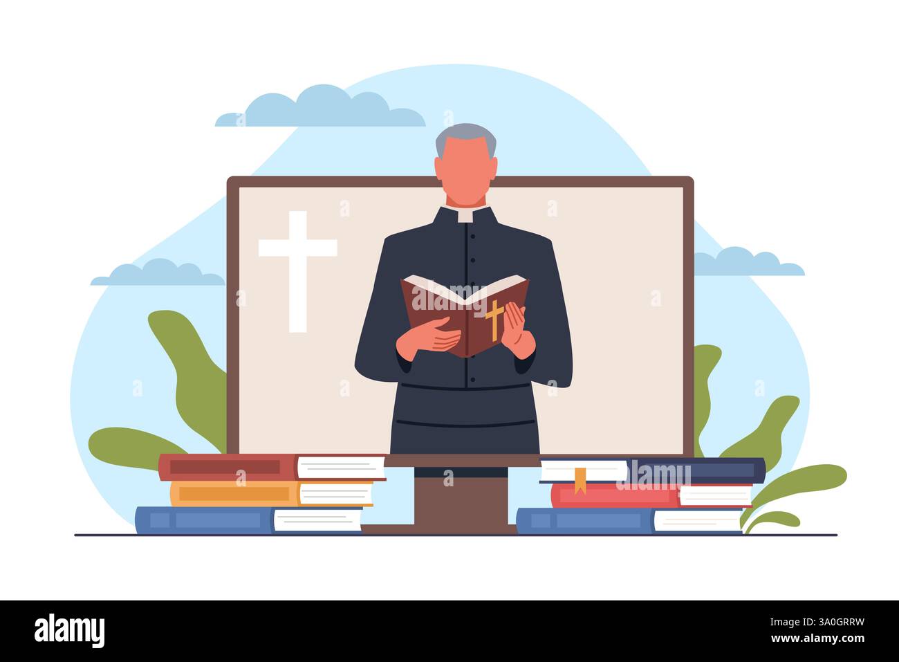 Pastor sermon Stock Vector Images - Alamy