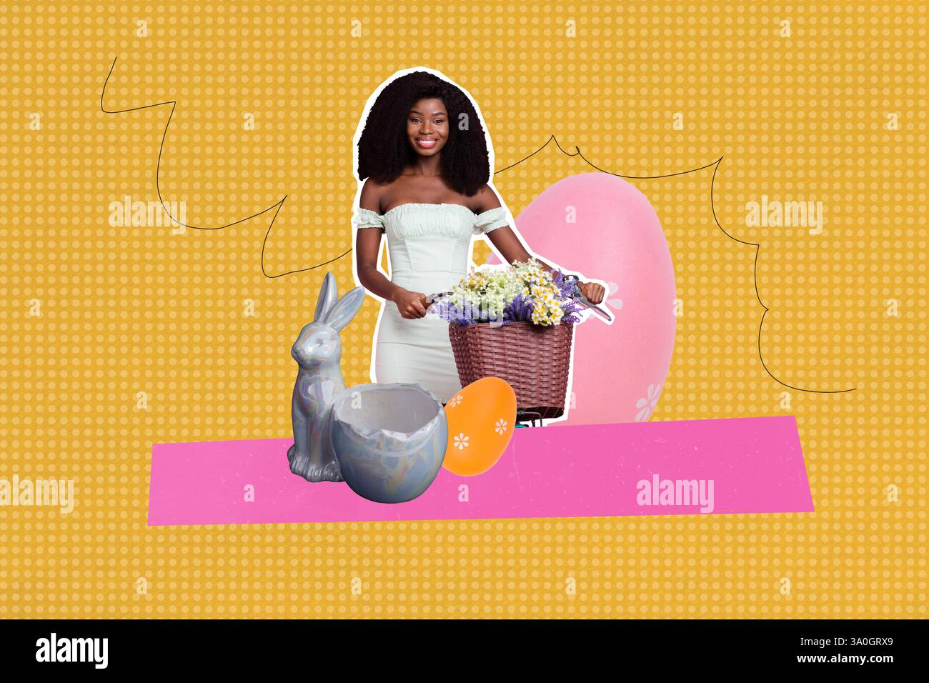 Trend artwork banner sketch 3D photo collage of celebrate april family ...