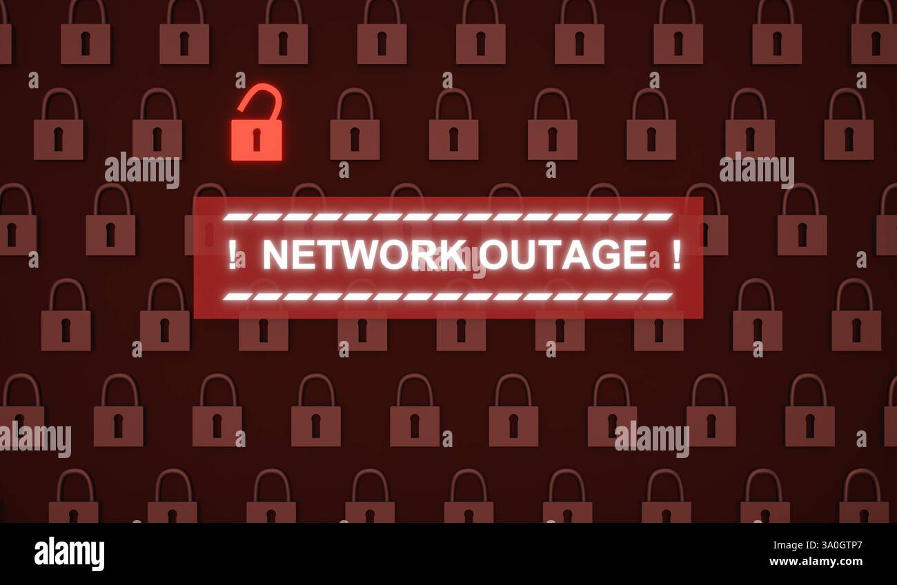 Network outage, warning sign. Network outage, warning sign. Blackout ...