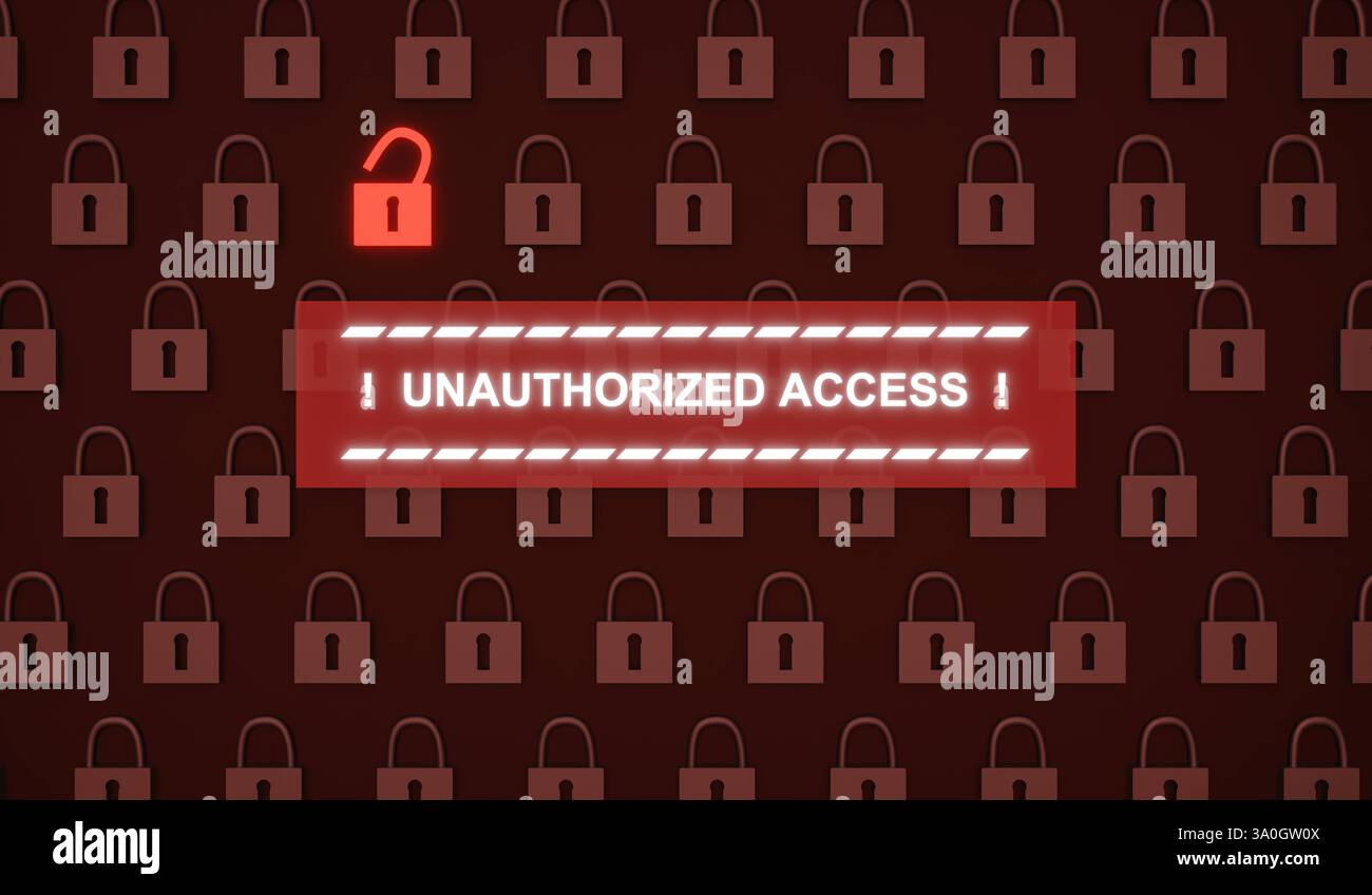 Unauthorized Access Warning Sign Unauthorized Access Warning Sign Data Network Problems