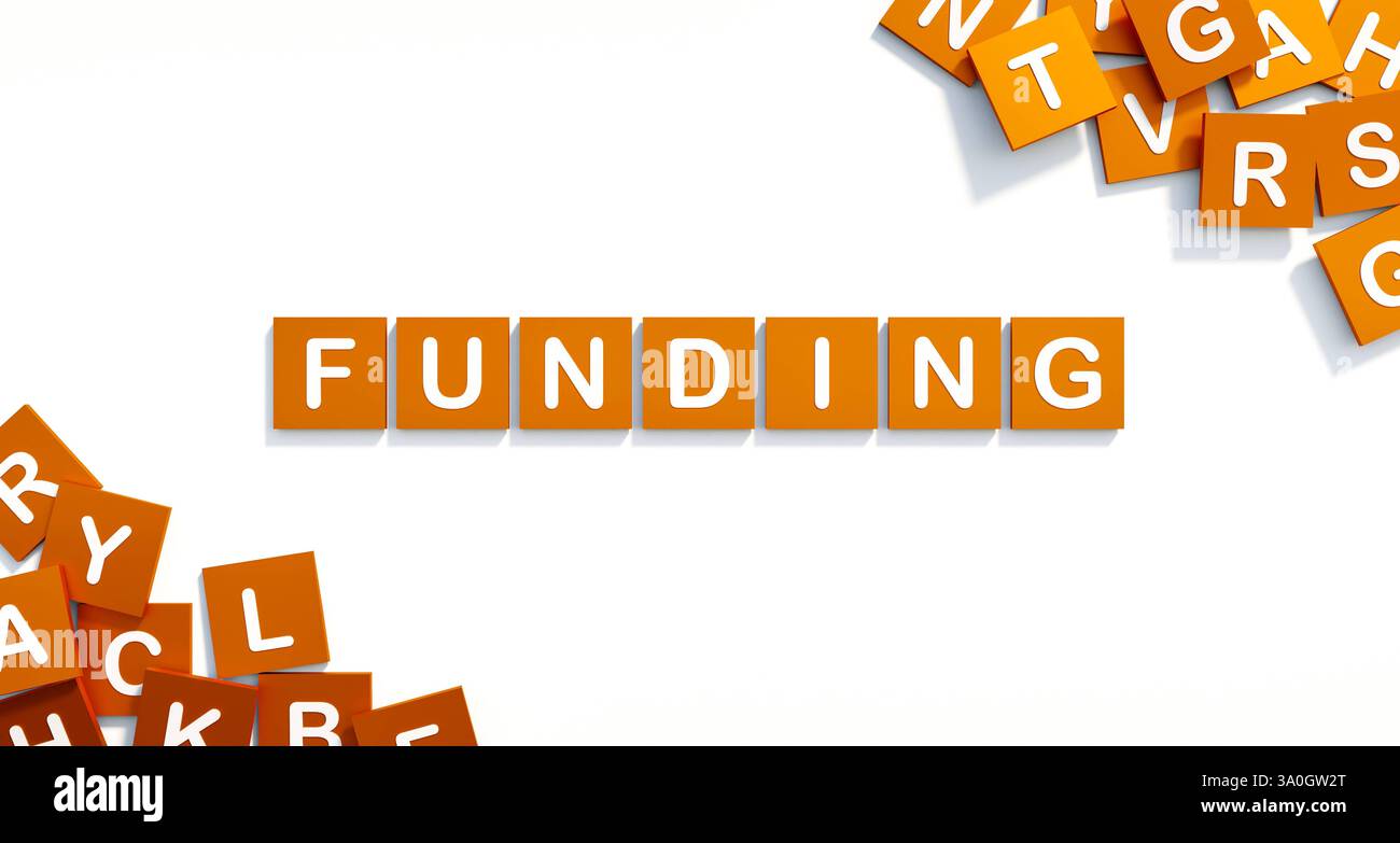 Funding Funding, word with tokens. Business finance and industry ...