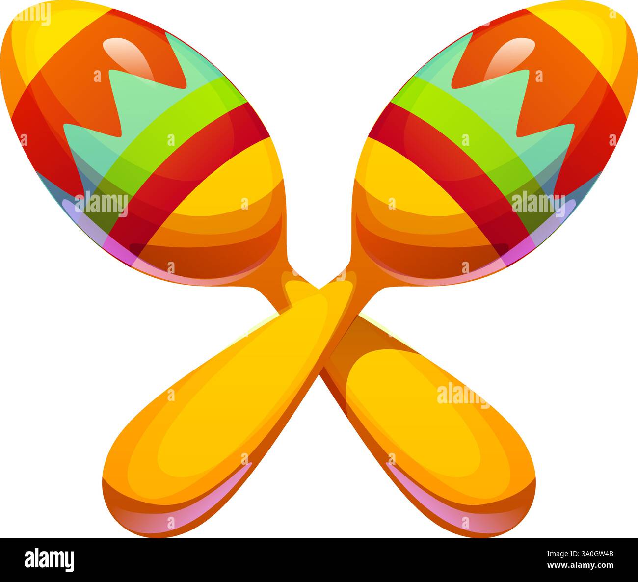 Cartoon Mexican font crossed maracas letter X. Latin America festival ...