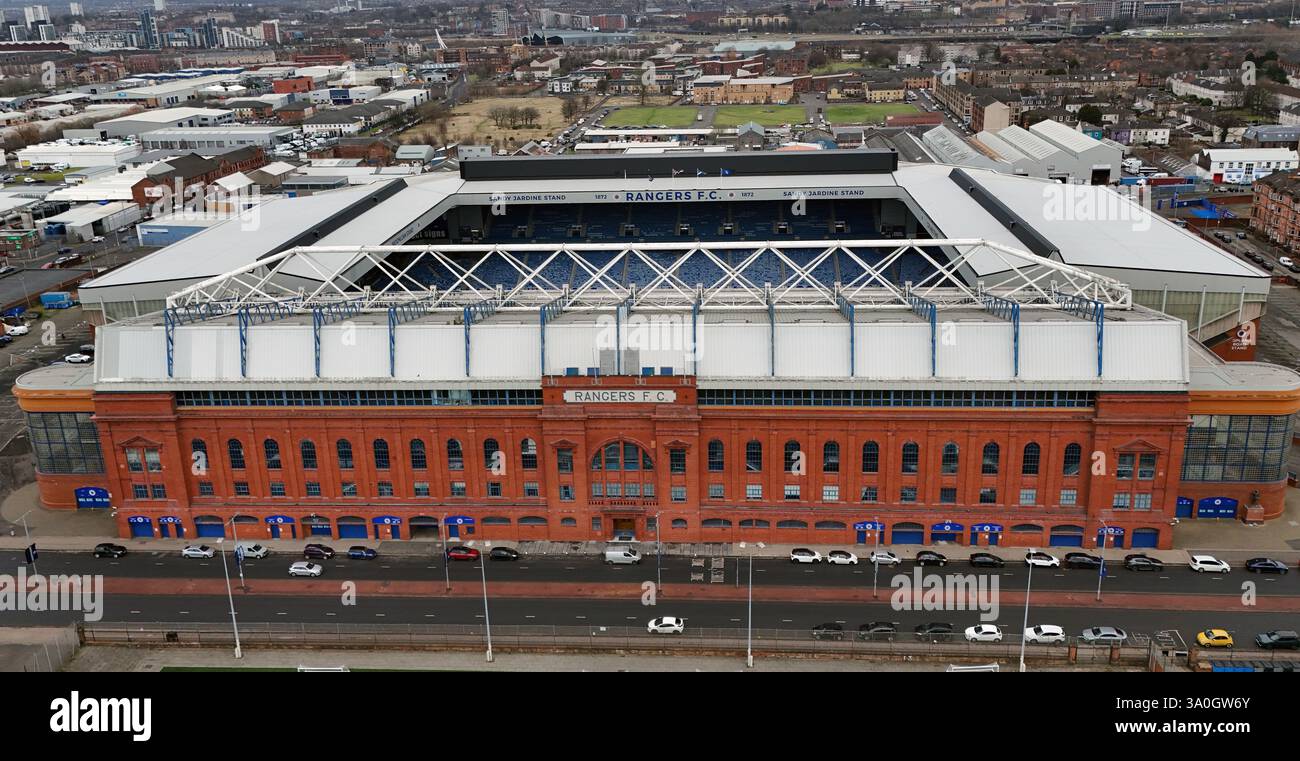 A general view of Ibrox Stadium, home of Glasgow Rangers FC. Picture ...