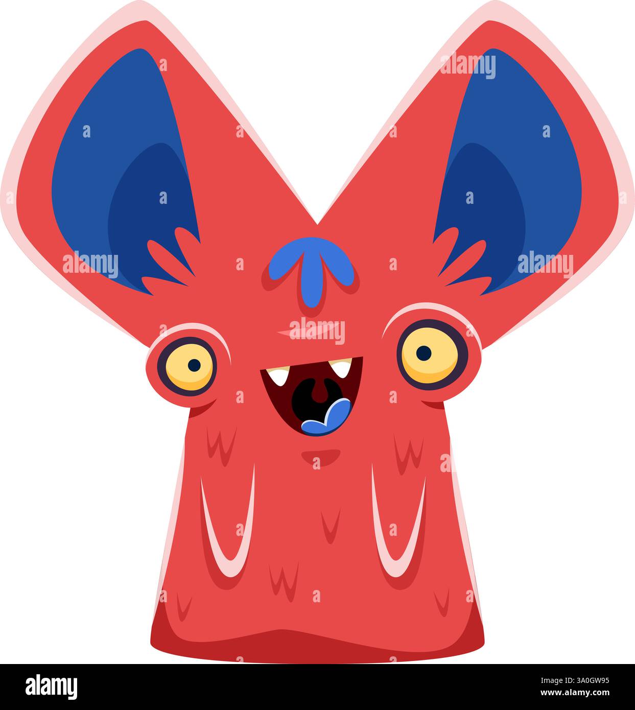 Halloween font letter Y funny monster character. Bizarre horror animal ...