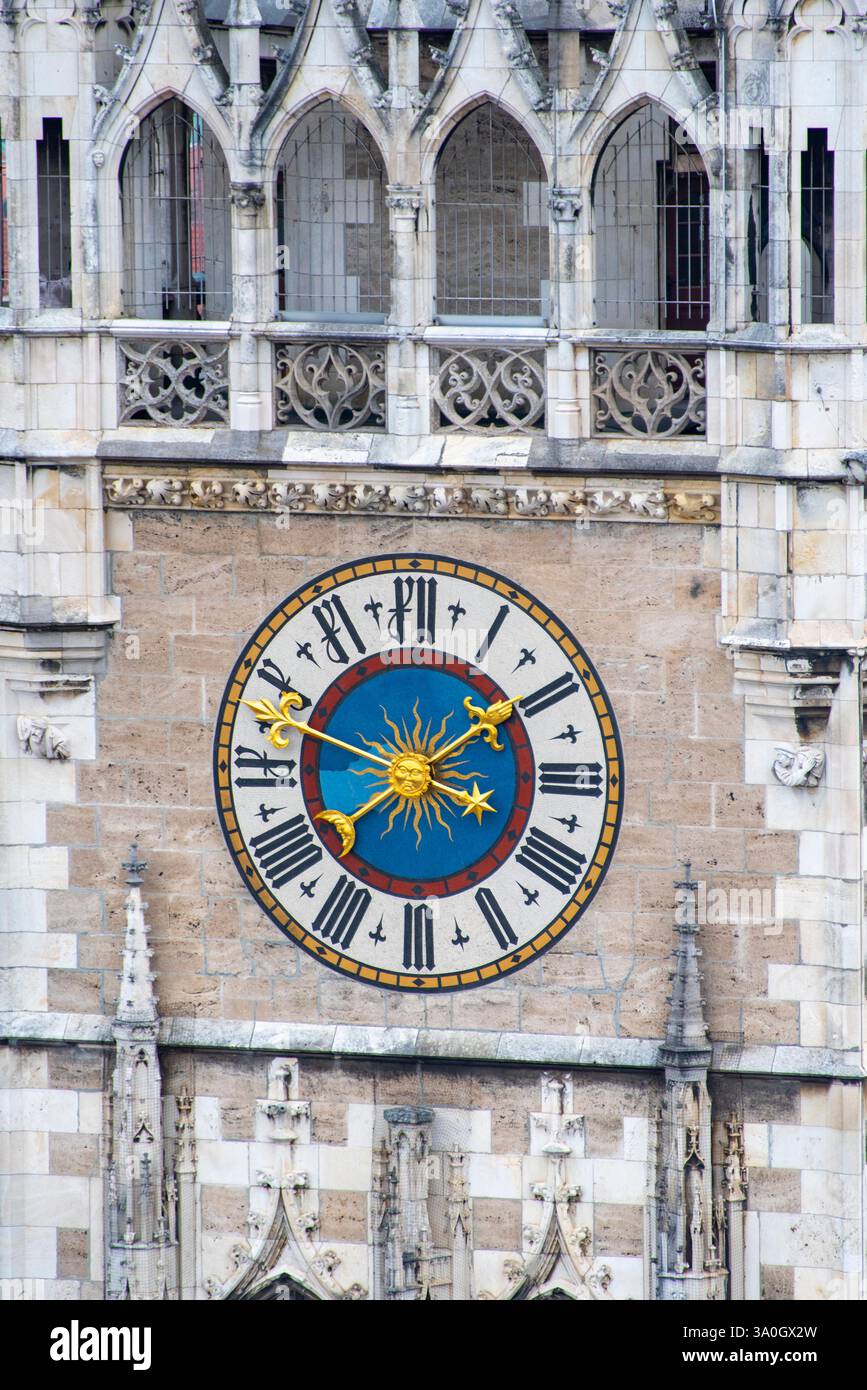 The Old Town Hall Clock in Munich - Germany Stock Photo - Alamy