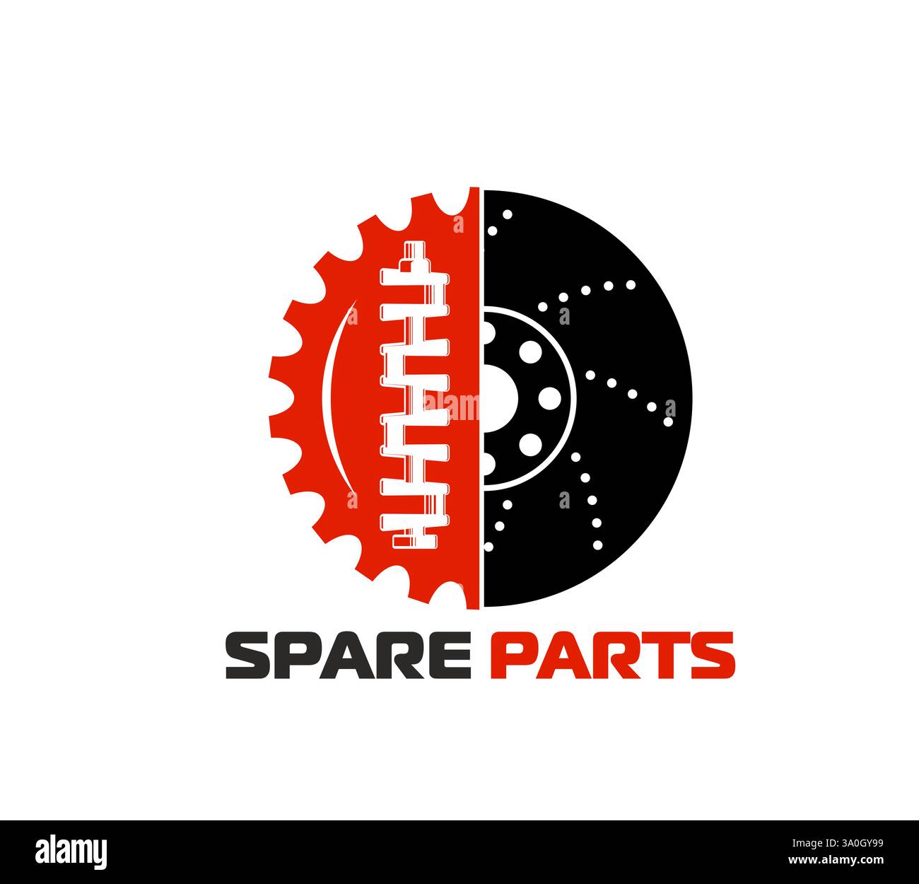Car auto spare parts icon. Vector bold, modern emblem featuring gear ...