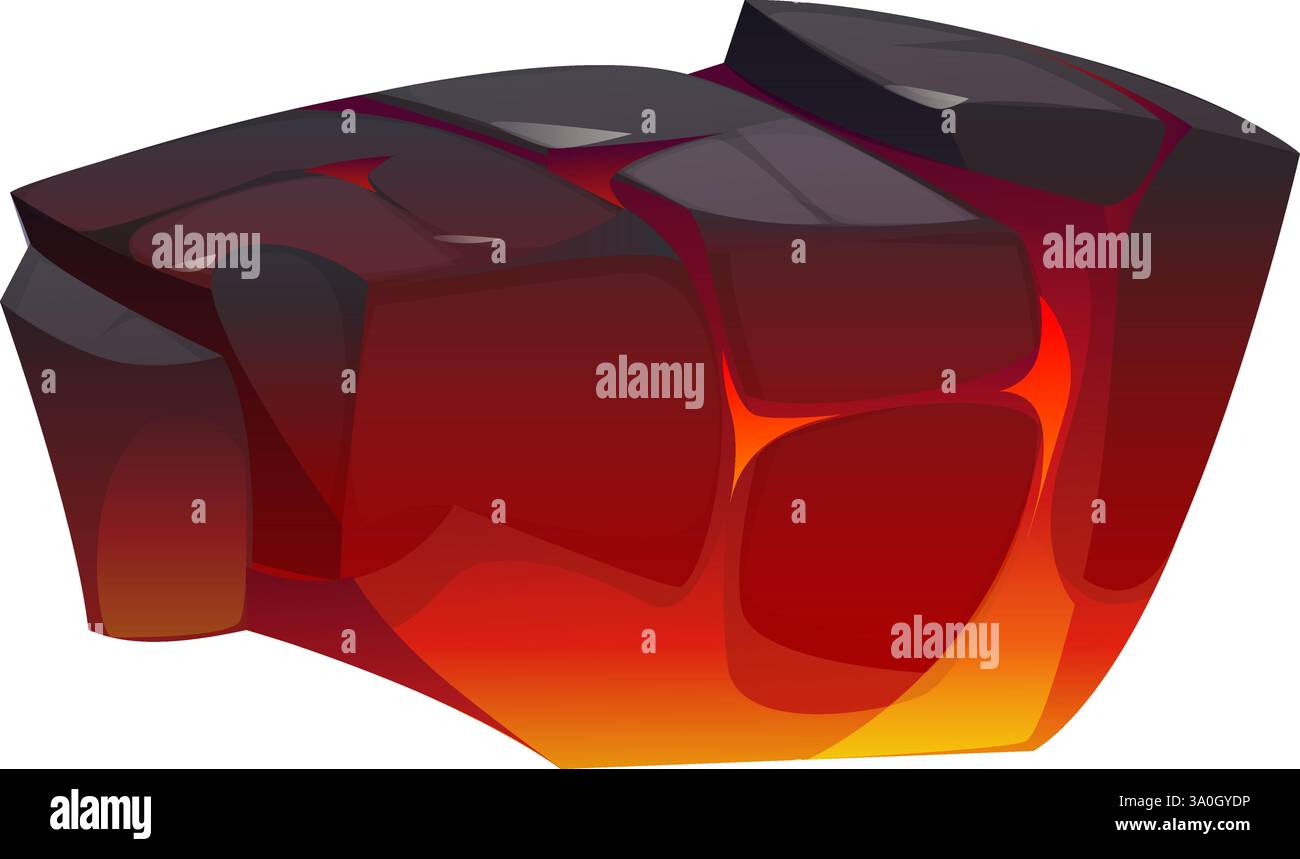 Grill burn fiery ember cartoon charcoal piece. BBQ grill burning fuel ...
