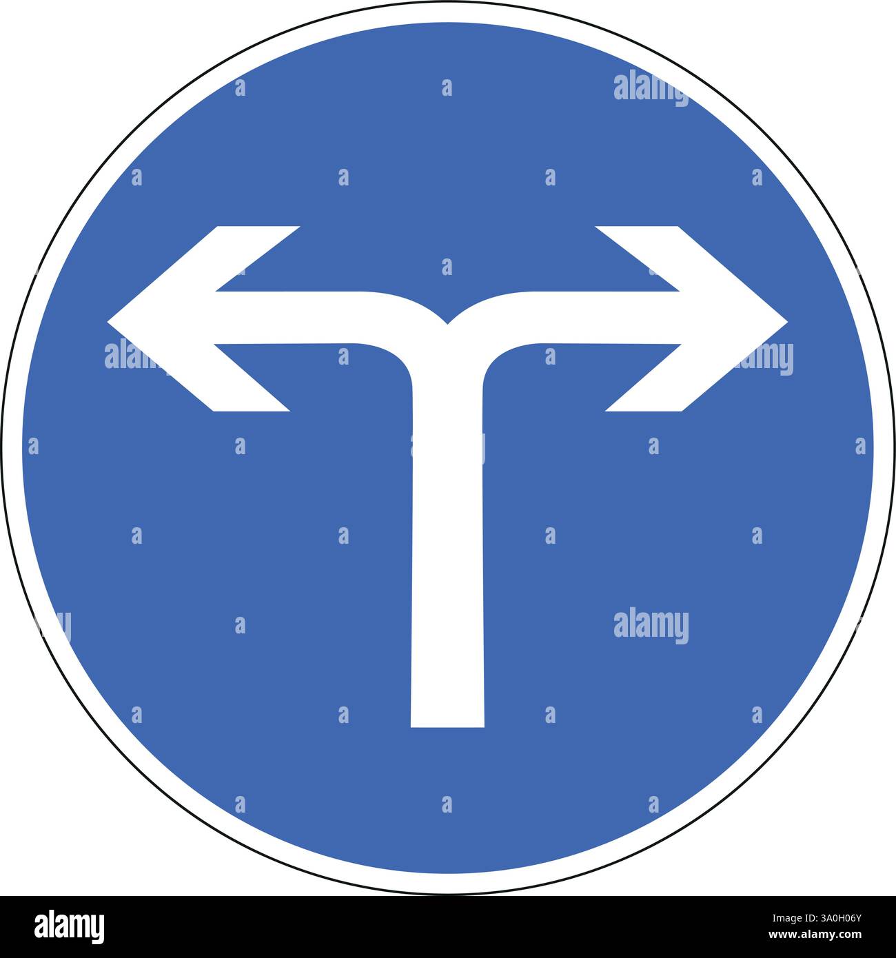 Road sign compulsory turn right hi-res stock photography and images - Alamy