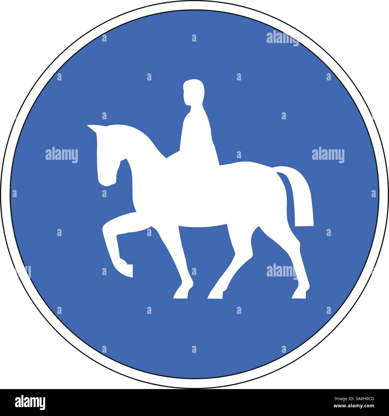 Road sign: Compulsory path for riders Stock Vector Image & Art - Alamy