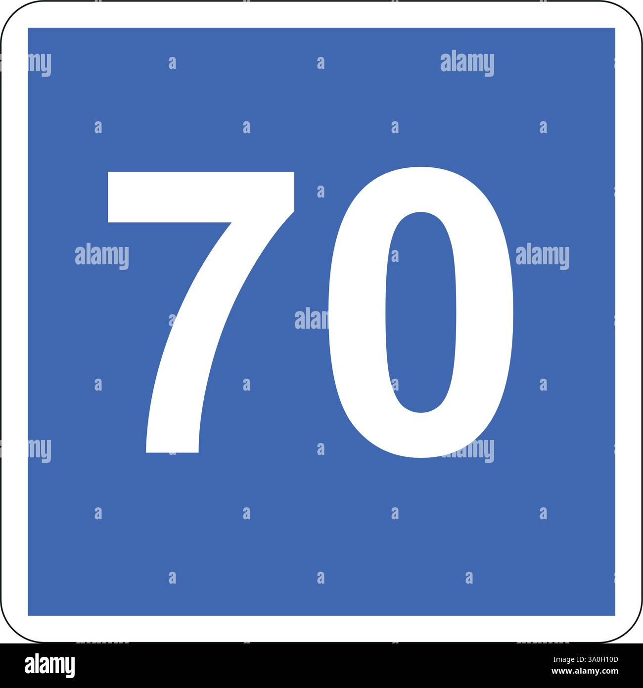 French road sign, square on blue background: : Recommended speed Stock ...