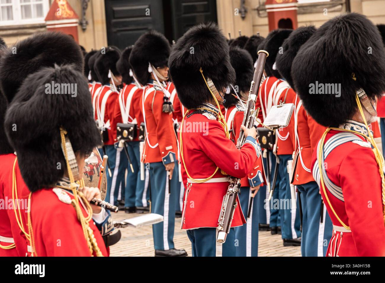 The Royal Life Guard in red gala uniforms seen on the King's birthday ...