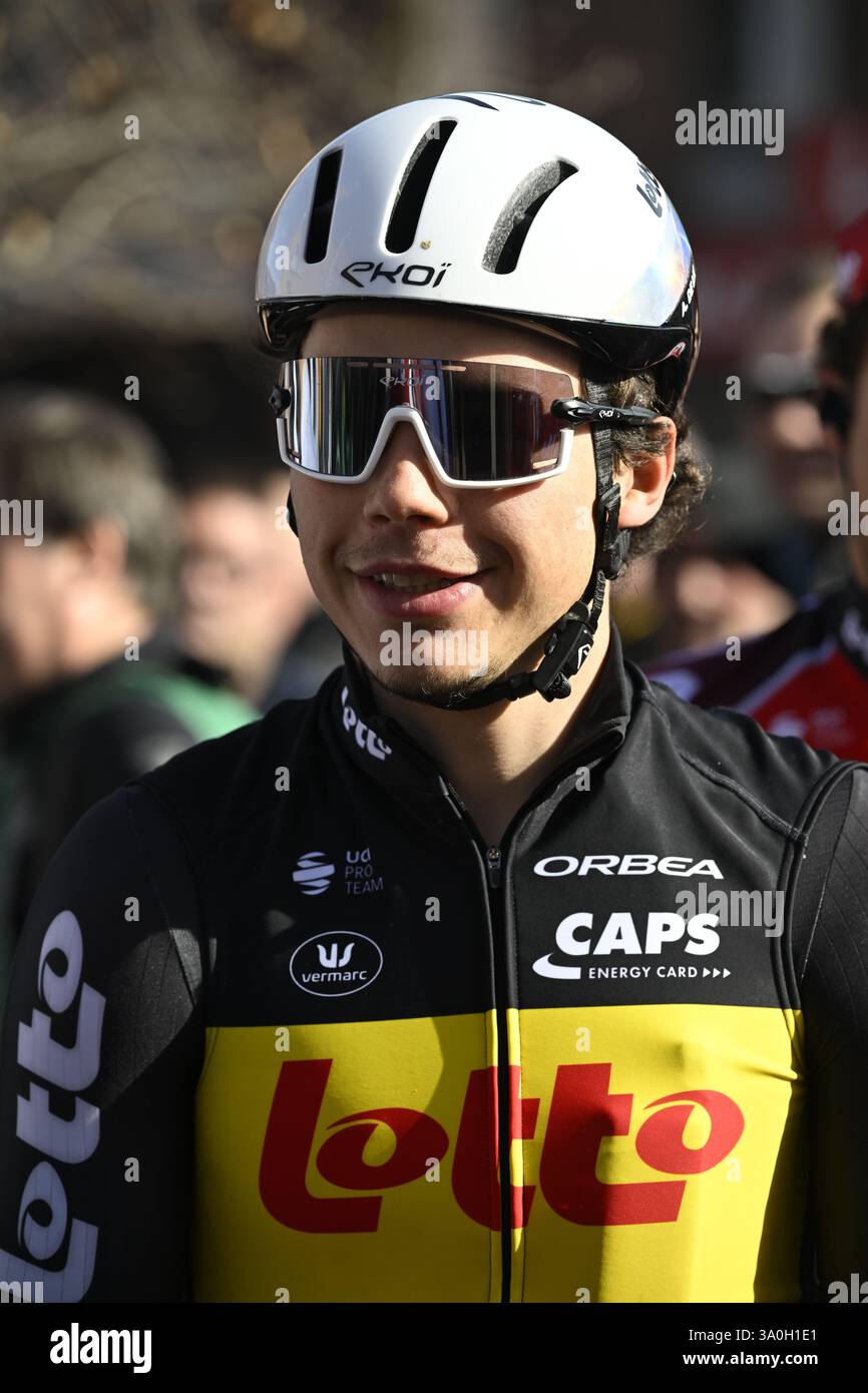 Belgian Arnaud De Lie of Lotto Cycling Team pictured at the start of ...