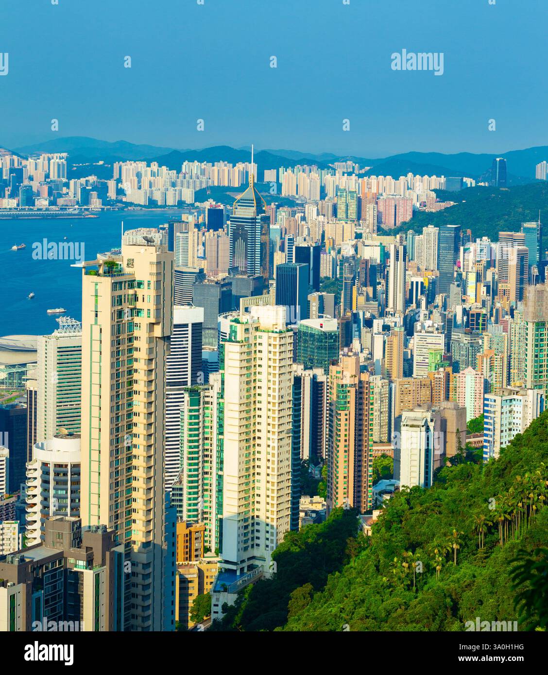 Hong Kong Island (foreground) and East Kowloon (background), seen from ...