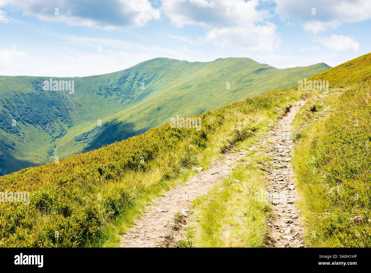 mountain landscape with path uphill. picturesque journey. beautiful ...