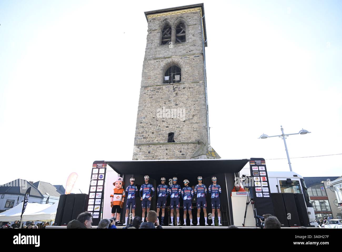 Soudal Quick-Step riders pictured at the start of the 'Ename Samyn ...