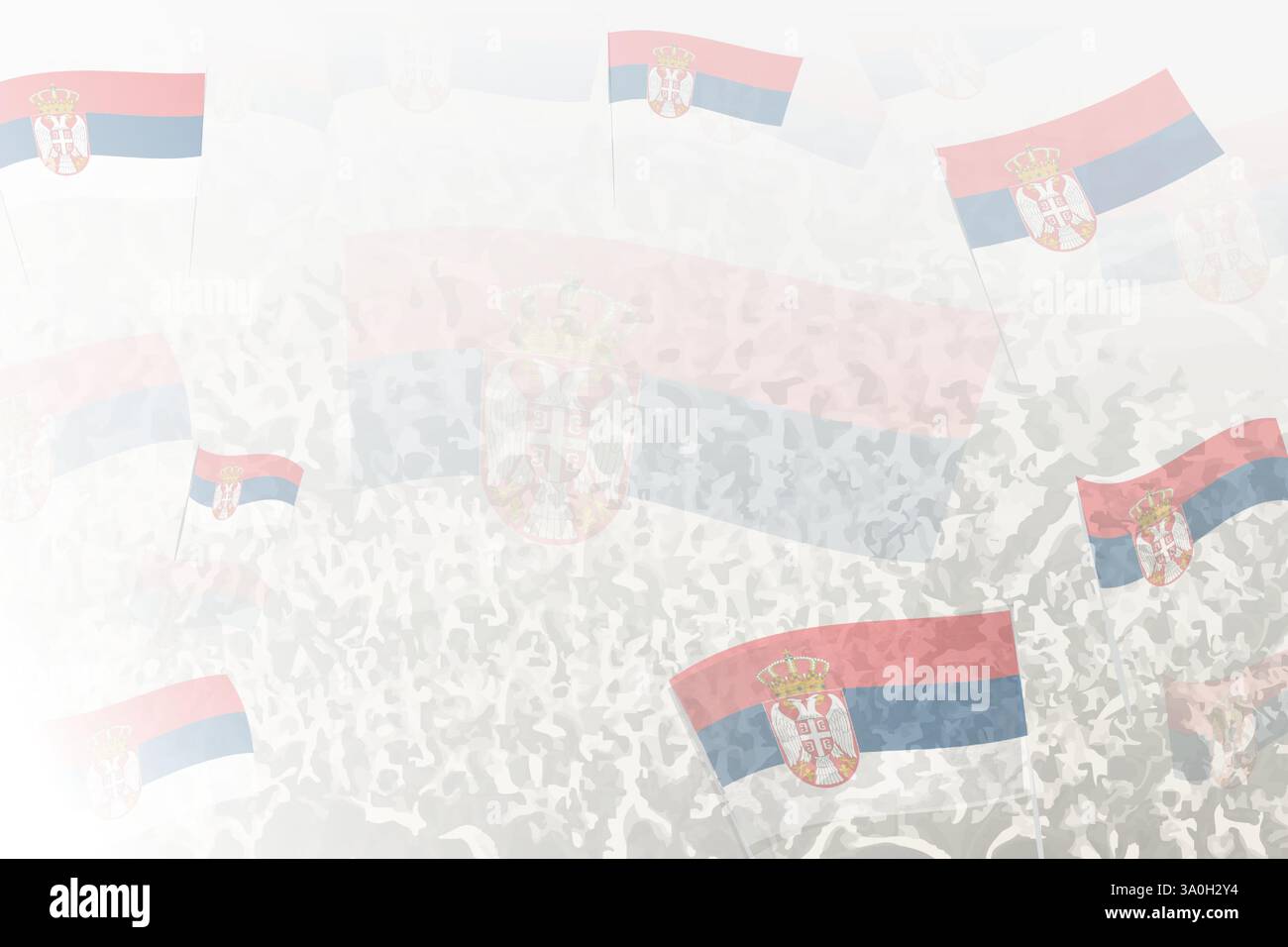 Celebratory Crowd with Serbia Flags Background. Perfect for themes ...