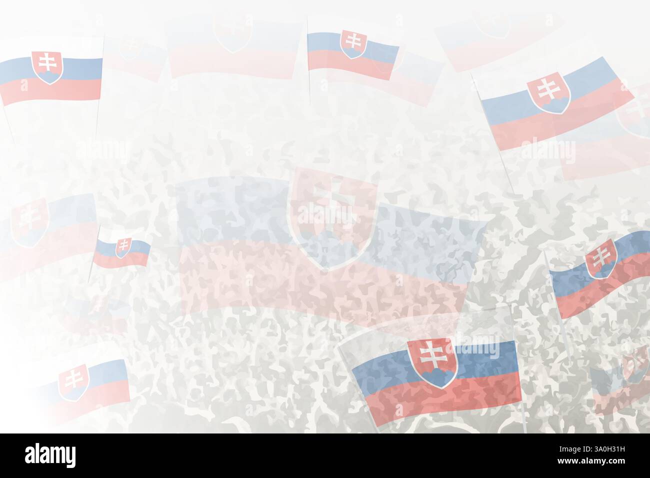 Celebratory Crowd with Slovakia Flags Background. Perfect for themes ...