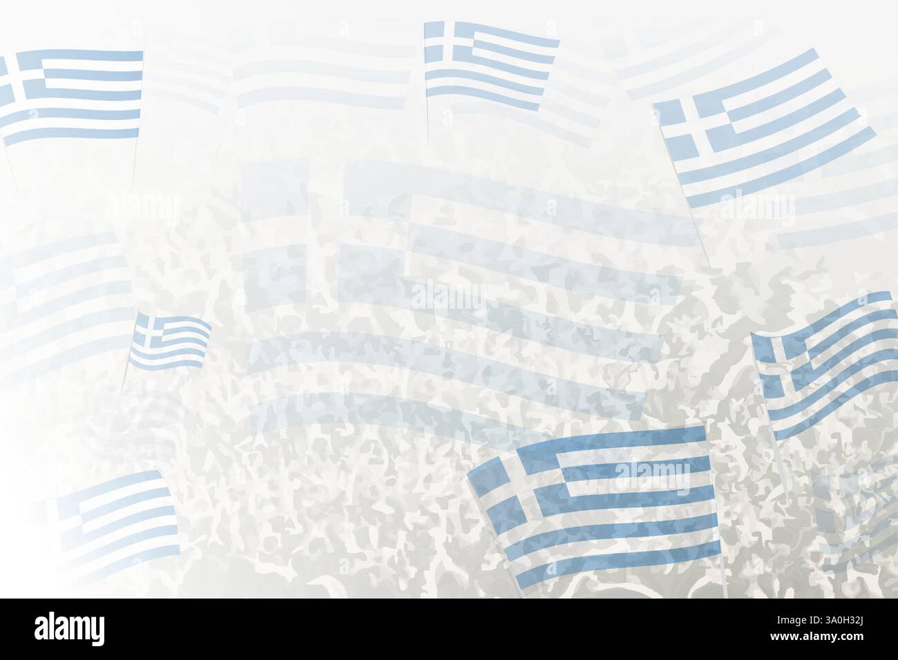 Celebratory Crowd with Greece Flags Background. Perfect for themes ...