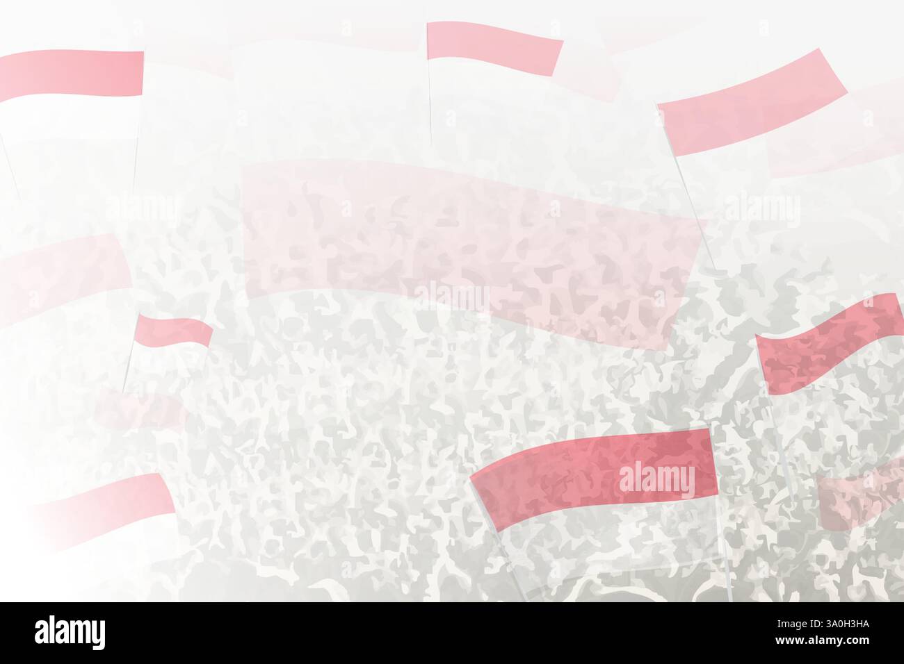 Celebratory Crowd with Monaco Flags Background. Perfect for themes ...