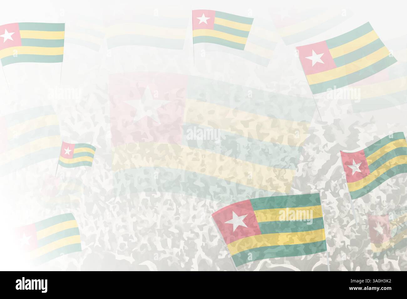 Celebratory Crowd with Togo Flags Background. Perfect for themes ...