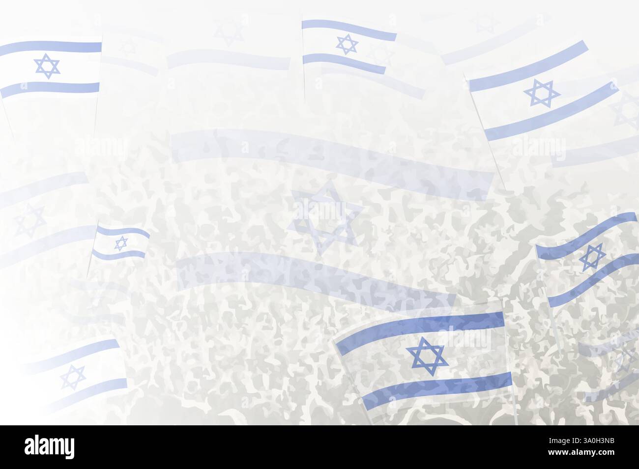 Celebratory Crowd with Israel Flags Background. Perfect for themes ...