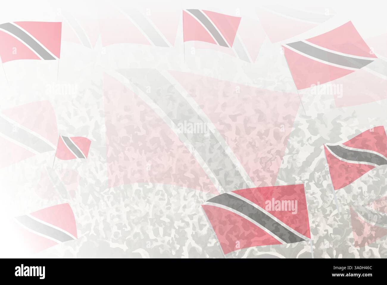 Celebratory Crowd with Trinidad and Tobago Flags Background. Perfect ...