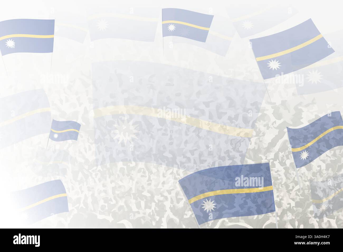 Celebratory Crowd with Nauru Flags Background. Perfect for themes ...