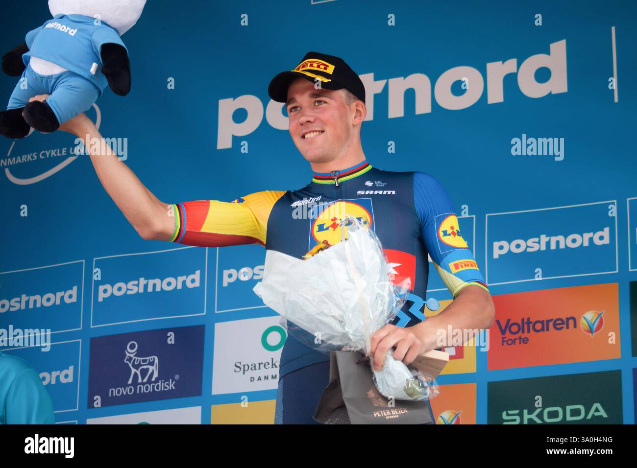 Stage winner of the fifth and final stage Mads Pedersen of Denmark and ...