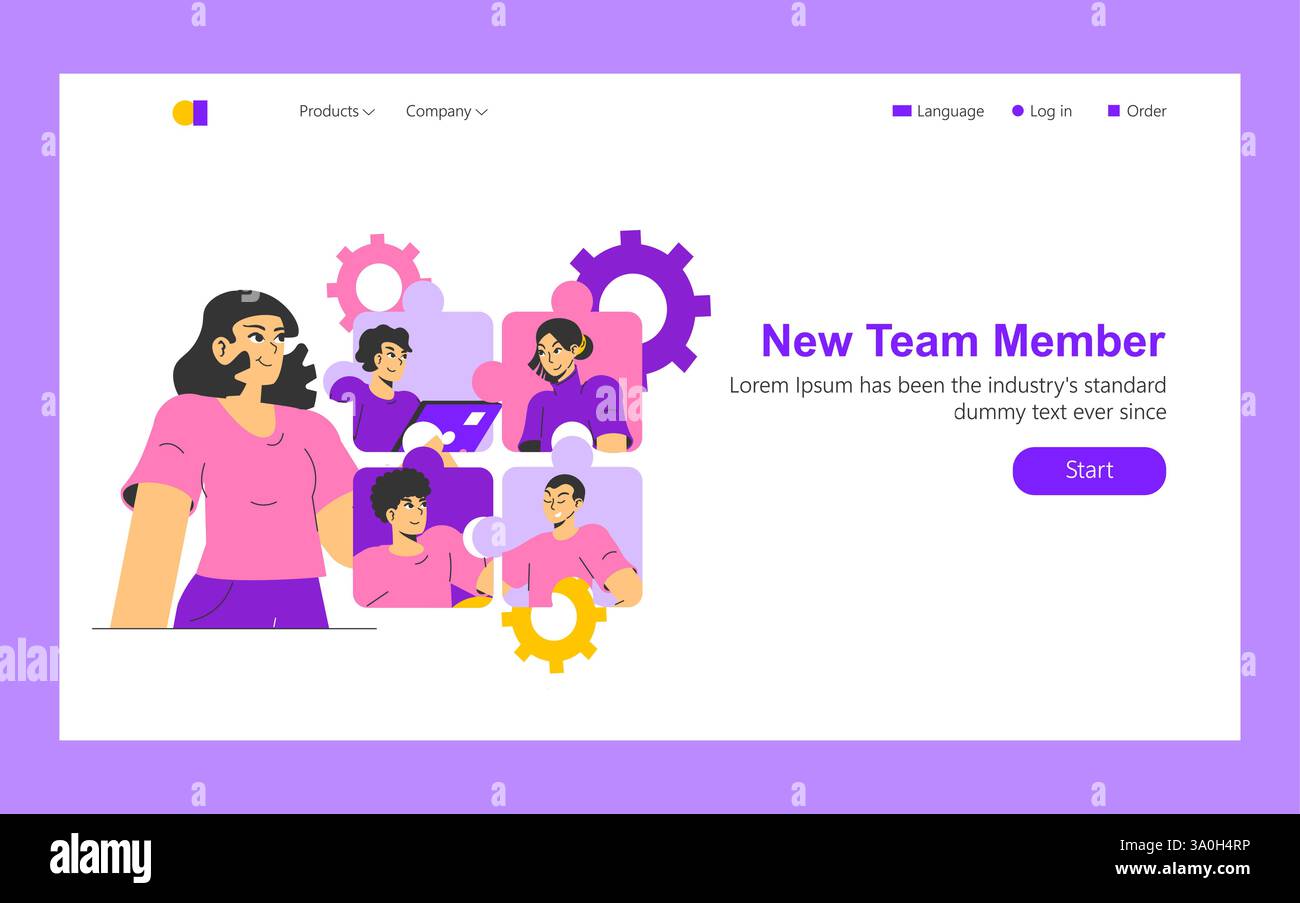 Business process scaling illustration representing team collaboration ...