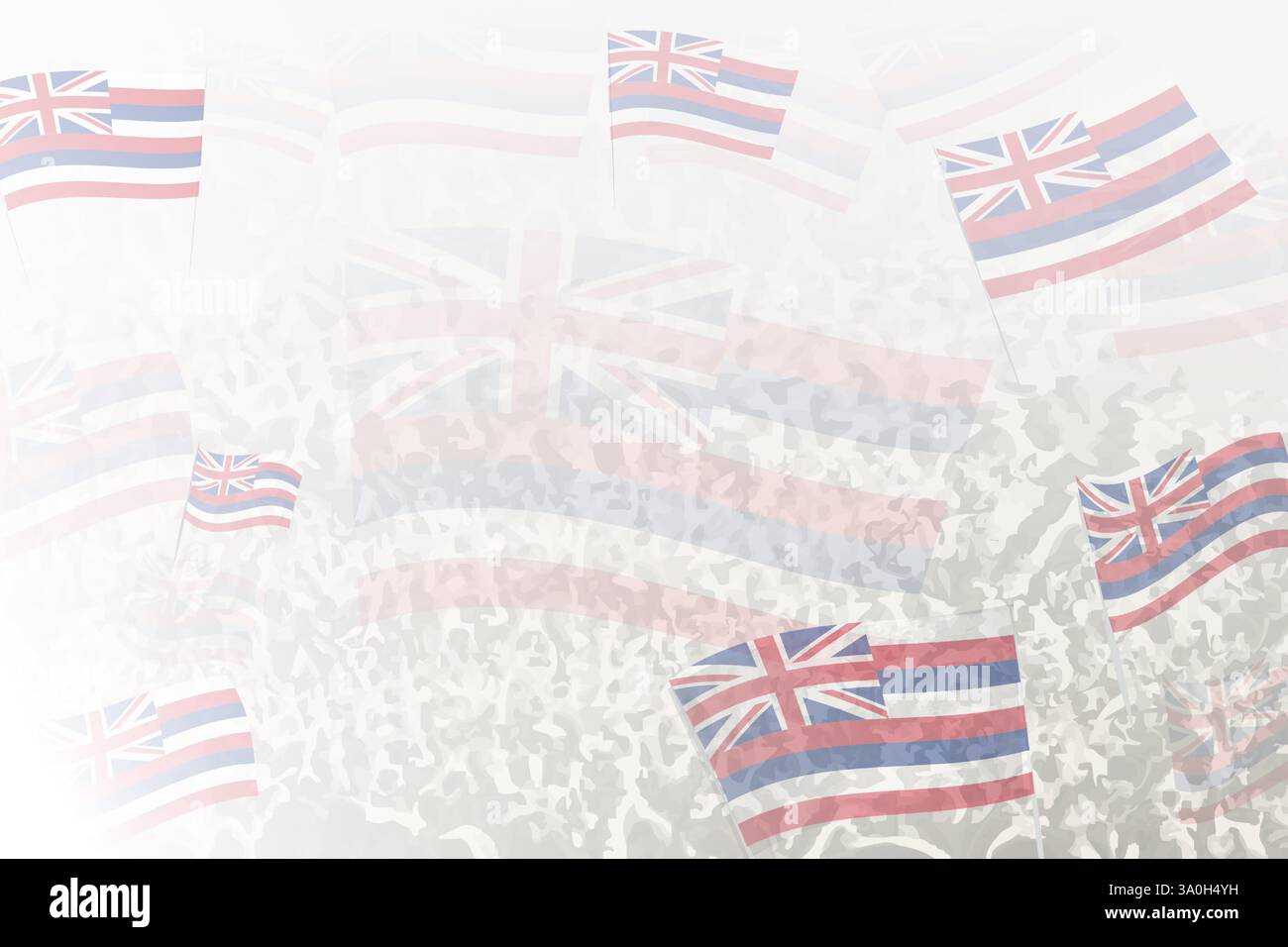 Celebratory Crowd with Hawaii Flags Background. Perfect for themes ...