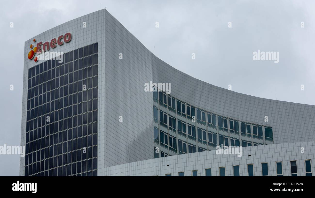 Eneco sign logo on a office in Rotterdam. Eneco is an international ...