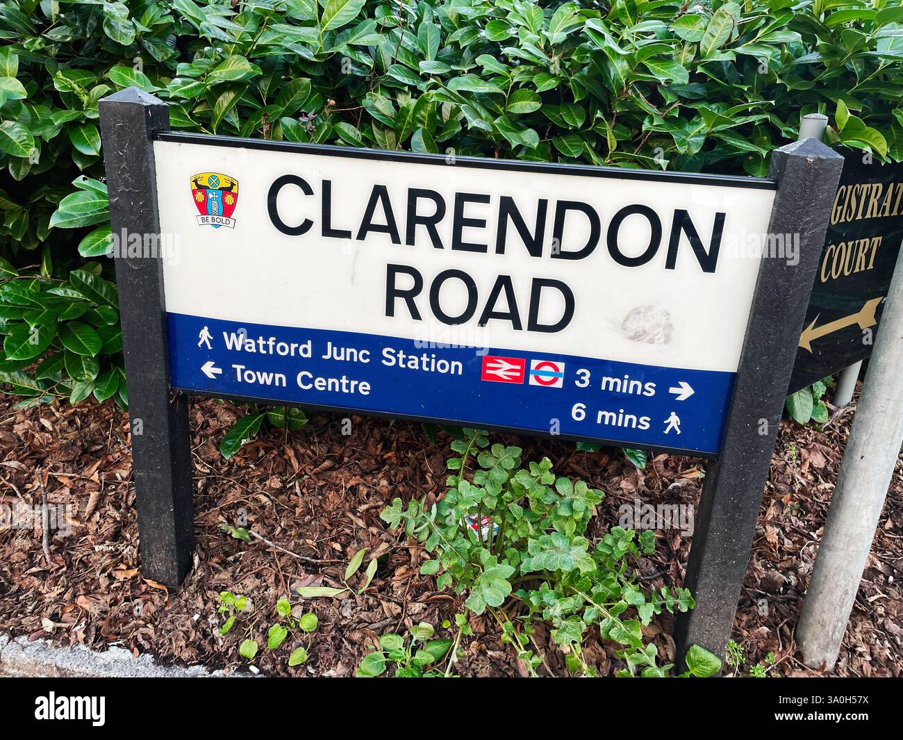 London, UK - March 02, 2025: Signpost providing directions towards ...